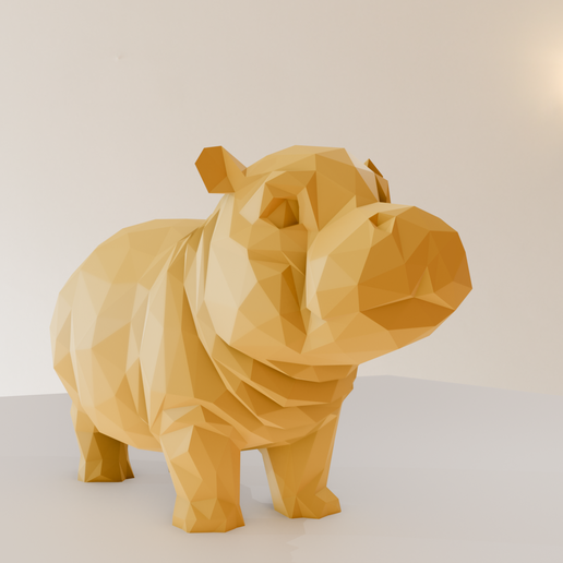 STL file baby hippo calf low poly stl 👶 ・3D printing model to download ...