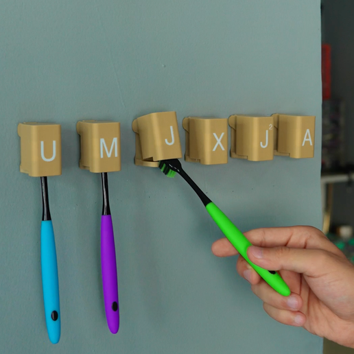 🪥 Toothbrush holder with Letters and Cover・ STL File for 3D printing・Cults