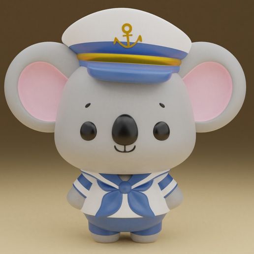 STL file Cute Koala sailor 🐨 ・3D printer model to download・Cults