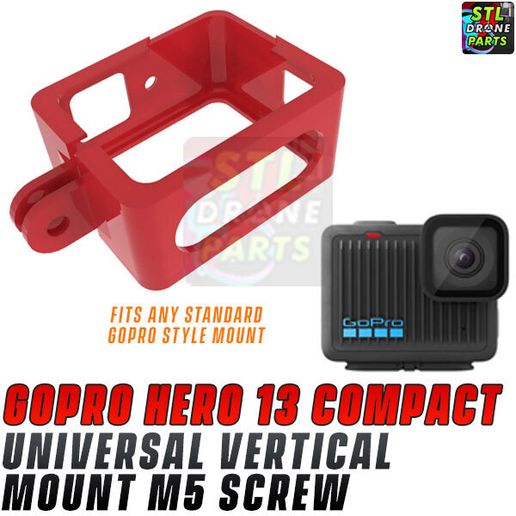 📷 Gopro Hero 13 Compact 2024 Vertical Mount Universal M5 Screw Size ...
