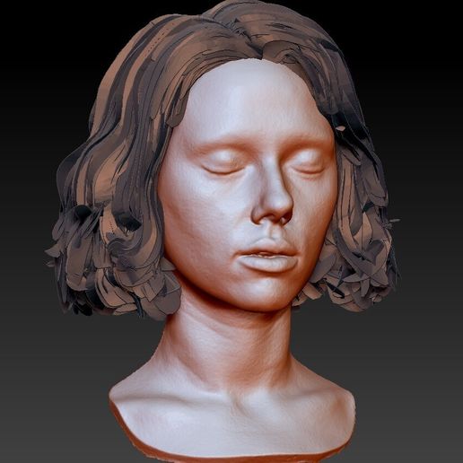 🩻 Scarlett Johansson Lifecast 3D Scan Head Likeness (Marvel, Black ...