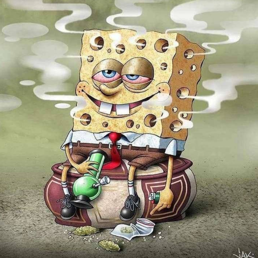 spongebob getting high