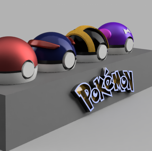 🐉 Pokemon Gen 1 Pokeball Set and Stand・ STL File for ・Cults