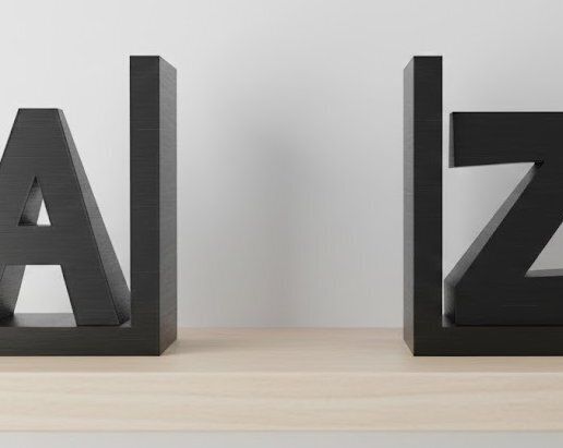📚 Modern Minimalist A-Z Alphabet Bookends | 3D Printable Geometric Desk ...