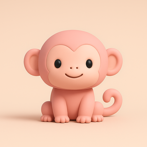 🐒 Cute Monkey Figure・Free STL File for 3D printing・Cults