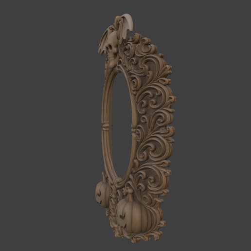 🎃 Gothic Halloween Curved Picture Frame・ STL File for 3D printing・Cults