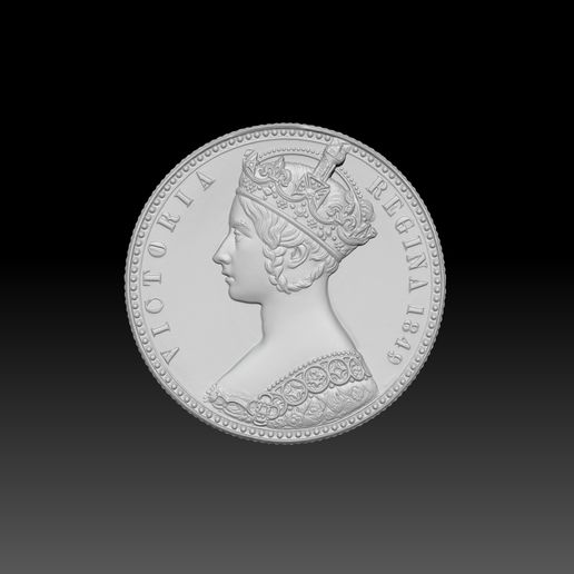 👸 Queen Victoria coin 3D STL model for 3d printing and cnc curving・ STL ...