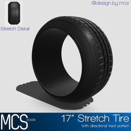 🛞 17inch Stretch Tire directional・ STL File for 3D printing・Cults