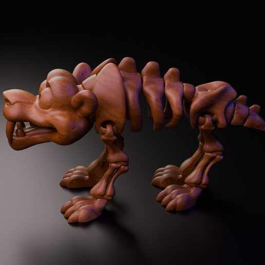 tiger skeleton 3d