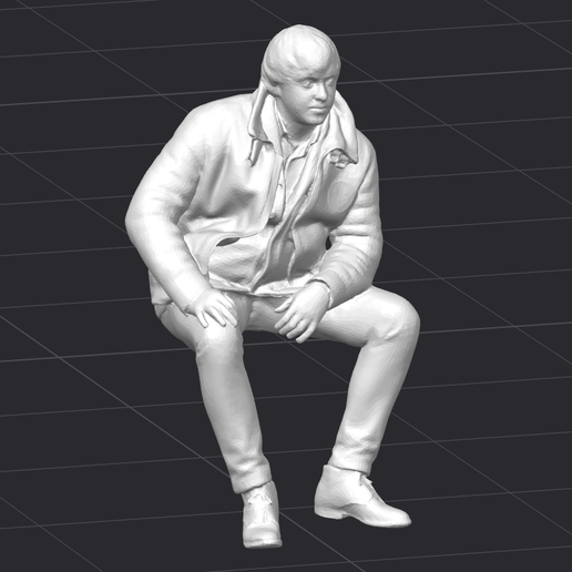 👨 1/64 sitting man figure #2・ STL File for 3D printing・Cults