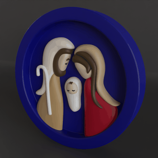 STL file mini nativity sence for keychain - wall - desk - table - tree ...