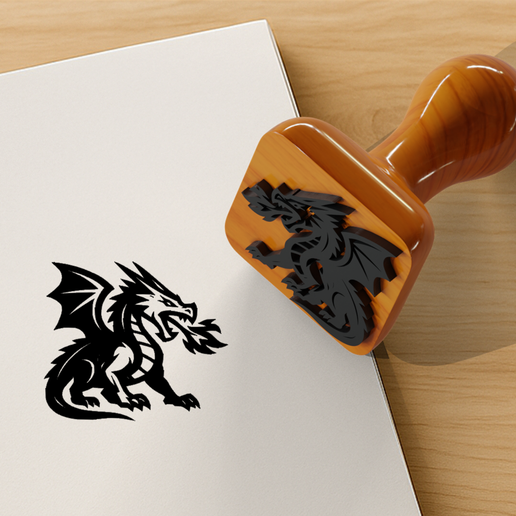 🐉 Dragon Stamp・ STL File for 3D printing・Cults