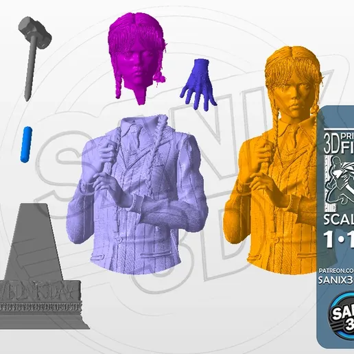 3D file WEDNESDAY ( Bust ) - STL Files 👤 ・3D printable model to ...