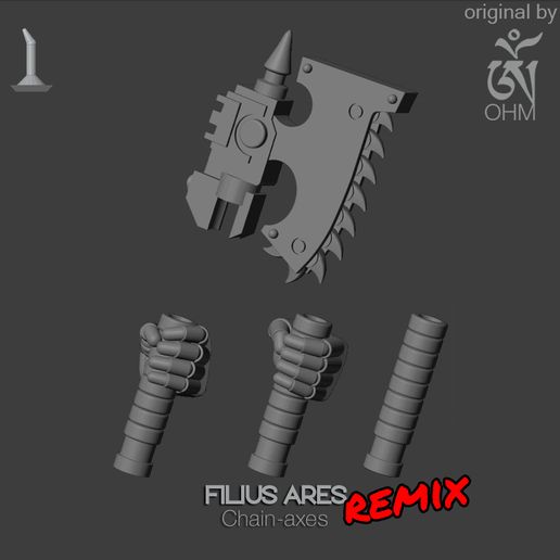 🎲 Filius Ares Chain-axe blades Remix・Free 3D File for 3D printing・Cults