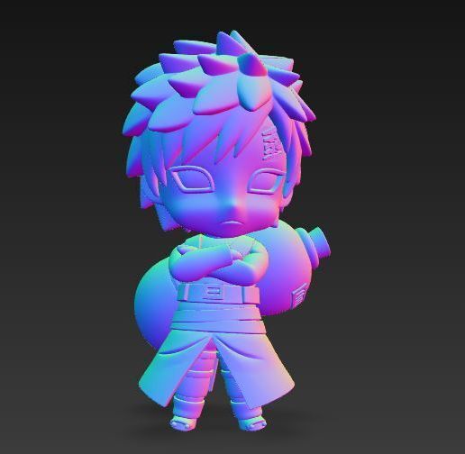 🥷 gaara naruto chibi・ STL File for 3D printing・Cults