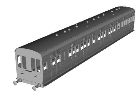 🚂 SR/LSWR diagram 419 56ft brake comp driver push pull coach 1/32 scale ...