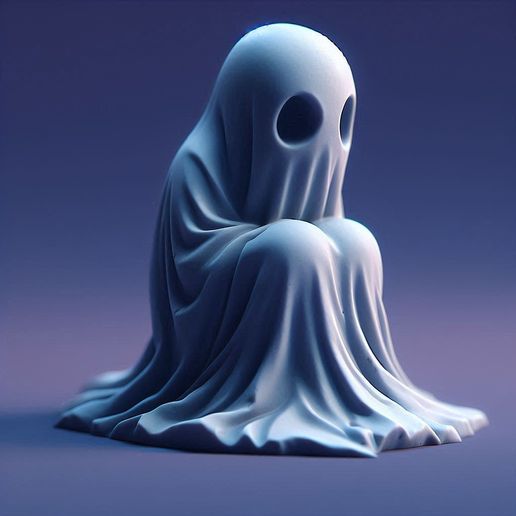 👻 sitting ghost・ STL File for 3D printing・Cults