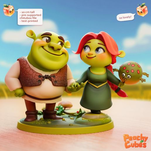 🧑‍🤝‍🧑 Shrek and Fiona・ 3D File for 3D printing・Cults