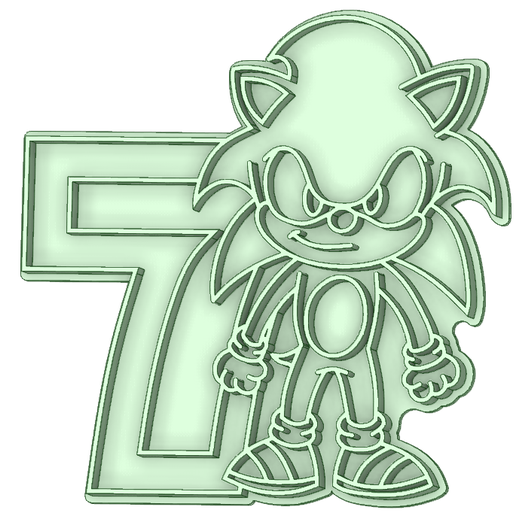 🍪 Sonic whole number 7 cookie cutter・ STL File for 3D printing・Cults