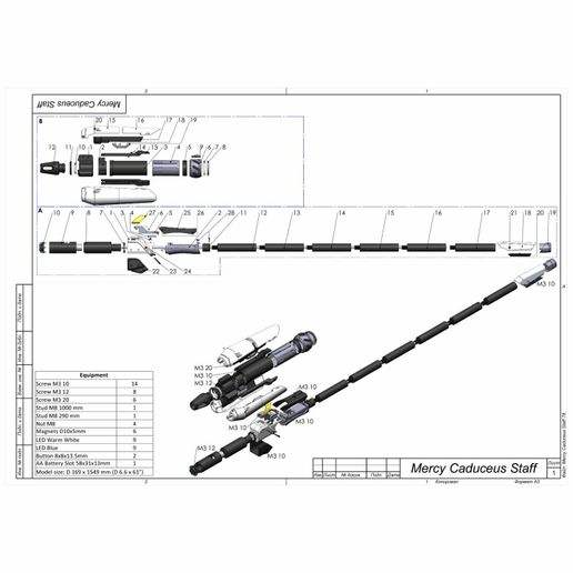 🔫 Mercy Caduceus Staff - Overwatch - Printable 3d model - STL + CAD ...