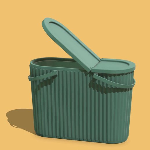 🏠 Miniature Bin (openable, bail handle) 1/12 scale for Doll Funiture ...