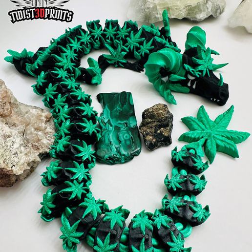 🐉 Hemp Dragon 420, Articulated Dragon Flexi・ STL File for 3D printing・Cults