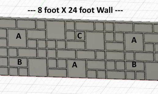 🦶 N Scale - 8 foot high stone walls in three different lengths.・Free 3D ...