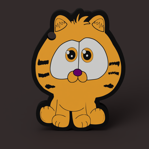 3MF file Garfield Keychain 🗝️ ・3D print design to download・Cults