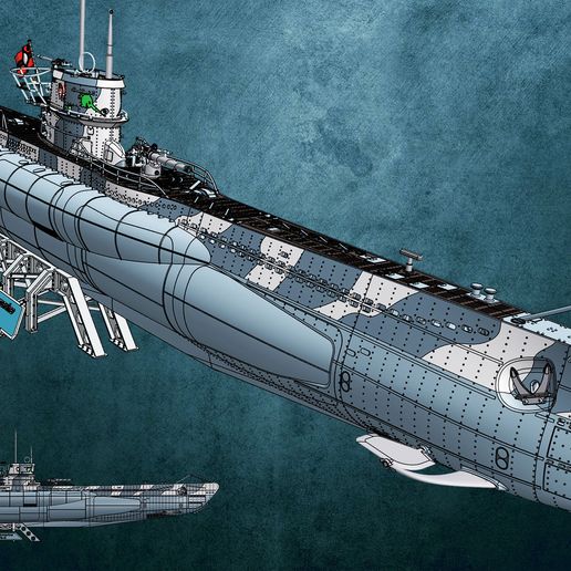 3D file Submarine stern section type VII-C ⛵ ・3D printing idea to ...