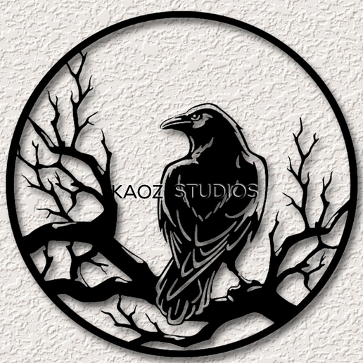 🐦 raven wall art crow wall decor 2d bird decoration animal・ STL File ...