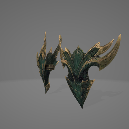 STL file MONSTER HUNTER WORLD ACIDIC GLAVENUS SWORD AND SHIELD 👹 (OBJ ...