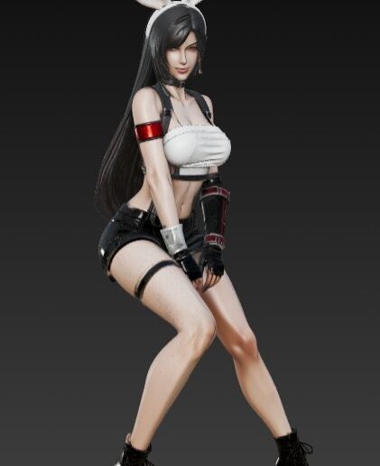 🗿 Tifa Lockhart - Bunny Temptation・Free OBJ File for 3D printing・Cults