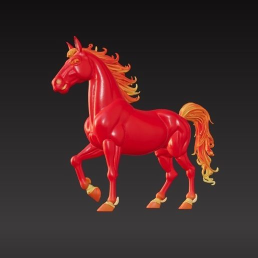 🔥 cheval de feu・Fichier STL pour Impression 3D・Cults