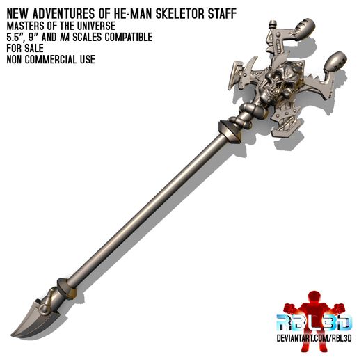🆕 New Adventures of He-man Skeletor Staff Redesign・ OBJ File for ・Cults