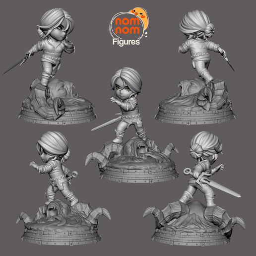 🗿 Chibi Ciri - Witcher・ 3D File for 3D printing・Cults