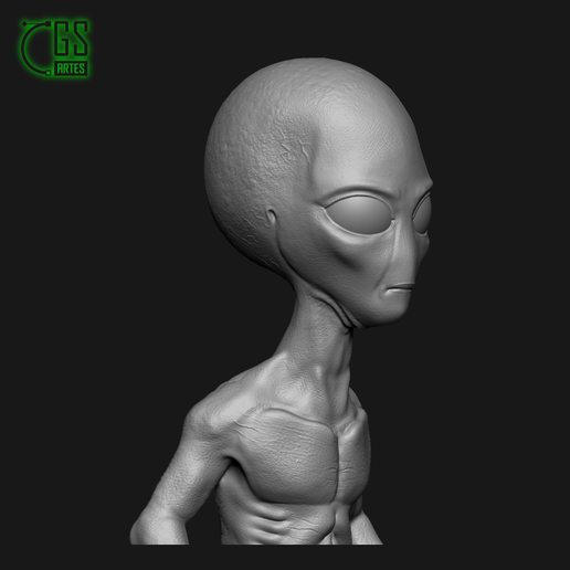 👽 REALISTC ALIEN - 3D・ STL File for 3D printing and CNC machining ...
