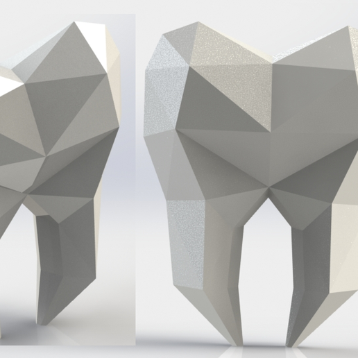 🔮 Crystal Tooth – Low Poly Sculpture・ STL File for 3D printing and CNC ...