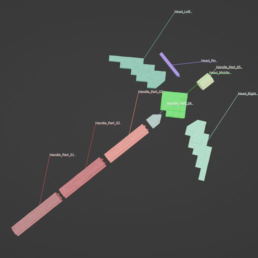 🎬 Minecraft Movie Pickaxe・ 3D File for 3D printing・Cults