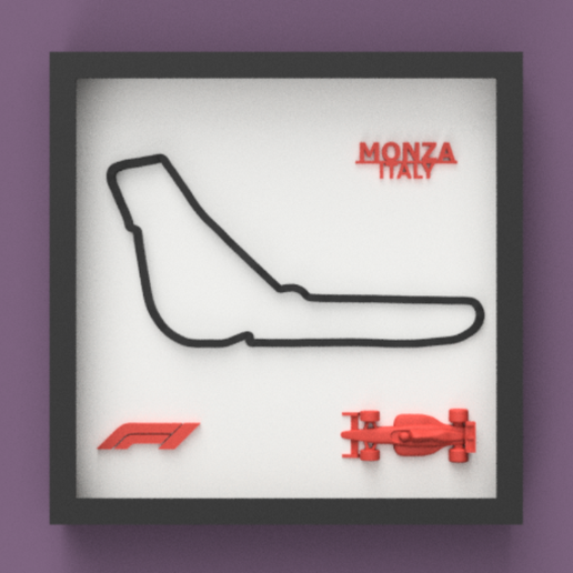 Archivo STL F1 Monza Track Wall Mounted Art Box 🎨 ・Modelo imprimible en ...