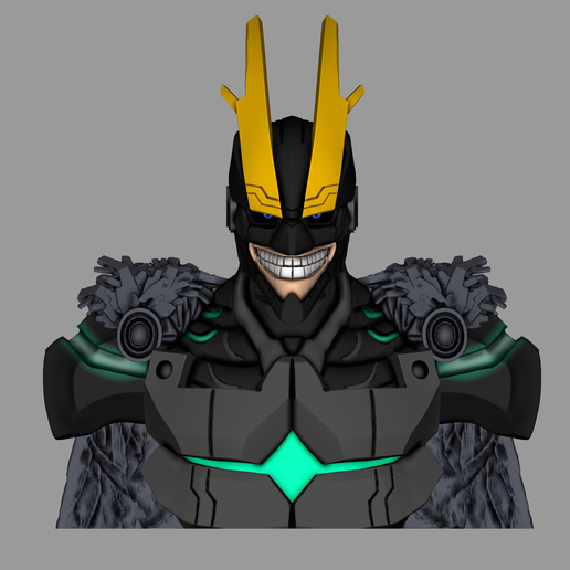 STL file Armored All Might Bust 👤 ・3D printable model to download・Cults