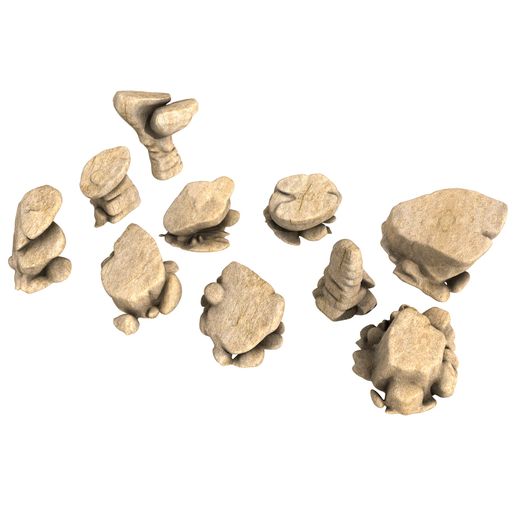 🪨 10 Models- Rocks・ STL File for 3D printing・Cults