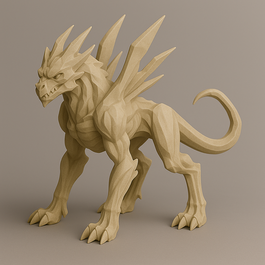 👹 Abstract Fantasy Guardian – 3D Printable Creature Statue・ STL File ...