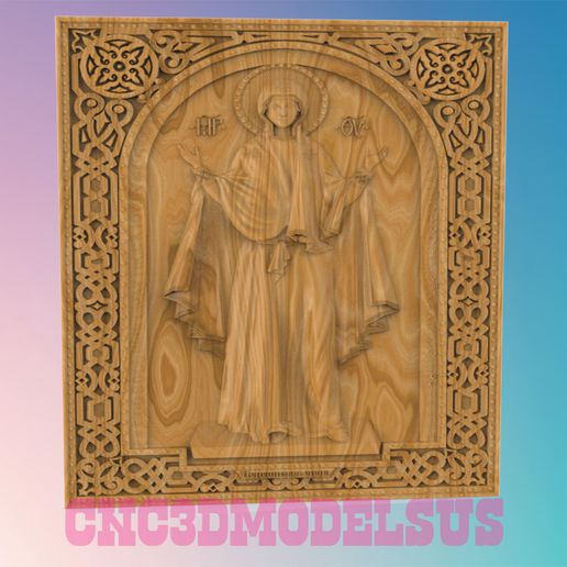 📁 The Virgin Mary 3d Model Stl File For Cnc Router Laser And 3d Printer