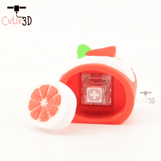 🍊 Cutie3D Orange Cake For Food Lovers Keycap Fidget Clicker Keychain ...
