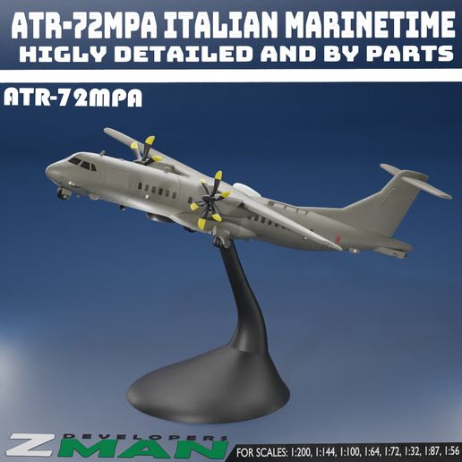 🤌 ATR-72 (MPA) ITALIAN AIRFORCE (2 IN 1) V6・ 3D File for 3D printing・Cults