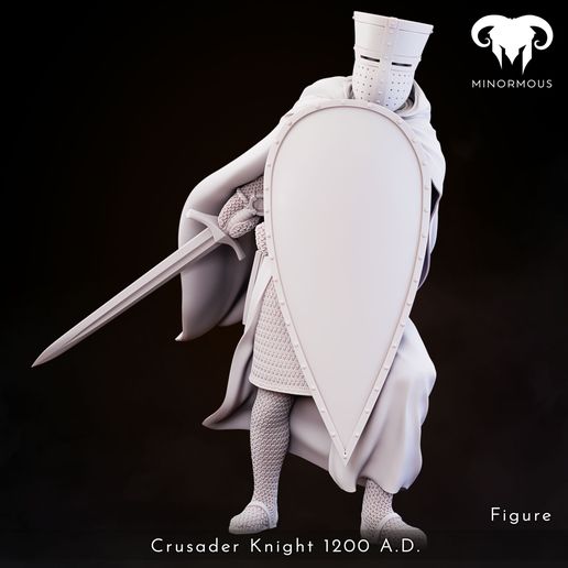 🎲 Figure - Crusader Knight 12th-13th CAD - Vigilant Sentinel・ 3D File ...