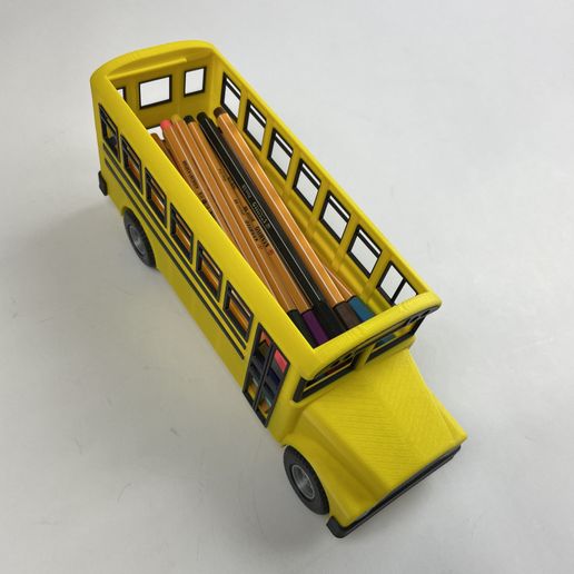 🏫 SCHOOL BUS - container/pen storage・ STL File for 3D printing・Cults