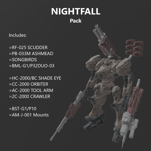🐦 Raven / NIGHTFALL Model Kit 30 Minutes Missions Armored Core 6・ 3D ...