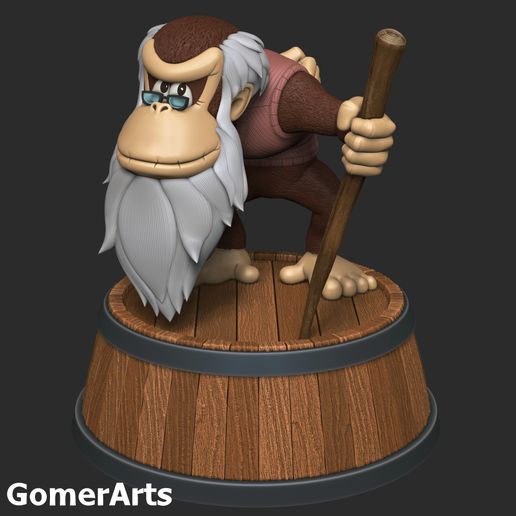 🍹 Cranky Kong STL 3D Print Model From Tropical Freeze・ 3D File for 3D ...