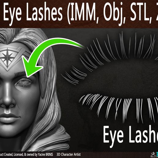 👁️ Human Eye Lashes Volume 01・ 3D File for 3D printing・Cults